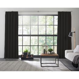 WIRTH Vorhang &raquo;Dim out&laquo; Kr&auml;uselband 1 Stk. tlg. nach Ma&szlig; schwarz Polyester 145cm, Kr&auml;uselband, 142cm