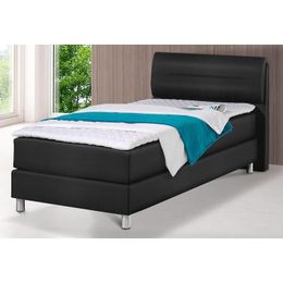 Maintal Boxspringbett inkl. Topper schwarz Bezug bei beige, anthrazit und hellgrau: pflegeleichter Strukturstoff (100% Polyester);Bezug bei wei&szlig; und schwarz: 