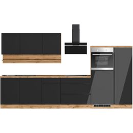 KOCHSTATION K&uuml;chenzeile &raquo;KS-Virginia,neu in verbesserter Ausf&uuml;hrung&laquo; Arbeitsplatte 38 mm stark, Stauraum, Softclose, Breite 350 cm, Soft-Close, ohne E