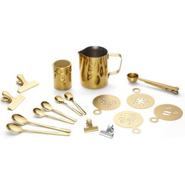 ECHTWERK Barista-Set Kaffeezubeh&ouml;r-Set, ideal f&uuml;r Cappuccino oder Latte Macchiato, 23-tlg. gold Edelstahl Einheitsgr&ouml;&szlig;e