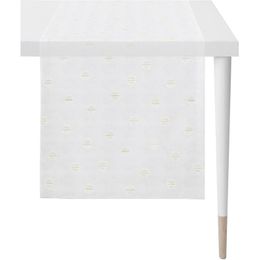 Apelt Tischl&auml;ufer &raquo;Sevilla - Loft Style&laquo; Scherli - transparent wei&szlig; Polyester B/L: 48cm x 135cm, 1 Stk., rechteckig