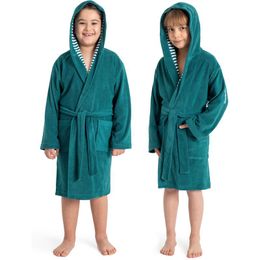 Kangaroos Kinderbademantel &raquo;Dalia, Ideal f&uuml;r Zuhause, Schwimmbad oder im Urlaub&laquo; 1 Stk. Uni-Farben mit Streifen Veloursfrottier 104/110 L: 61cm