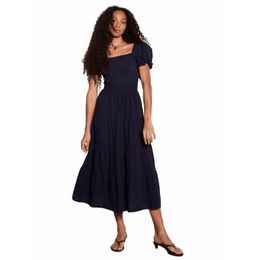 Apricot Damen Midikleid "Midi-Kleid aus Baumwolle", blau, Gr. 36, uni, gewebt, Obermaterial: 100% Baumwolle CO., Kleider, mit Stufenrock
