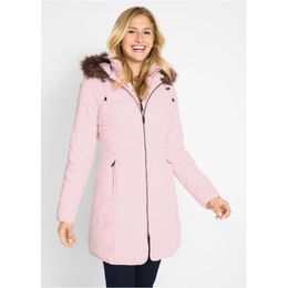 bonprix Damen bonprix Steppjacke &raquo;Steppjacke mit Kapuze, gef&uuml;ttert&laquo; mit Kapuze Regular Fit, mit abnehmbarer Kapuze mit Fellimitat rosa 50