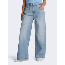 Tommy Jeans Damen Loose-fit-Jeans &raquo;CHARLIE MR LOOSE WD&laquo; mit Logostickerei, Mid Rise blau 28, L&auml;nge 30