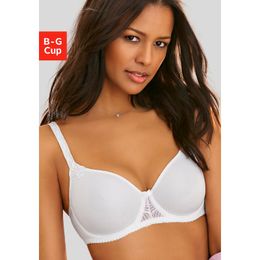 Lascana Minimizer-BH mit B&uuml;gel, mit h&uuml;bscher Stickerei an den Tr&auml;gern wei&szlig; 100, Cup C Minimizer-BH