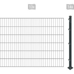 Arvotec Einstabmattenzaun &raquo;ESSENTIAL 120 zum Einbetonieren&laquo; Zaunh&ouml;he 120 cm, Zaunl&auml;nge 2 - 60 m grau Kunststoff, Stahl H/L: 120cm x 26m, Pfosten: 14 Stk.