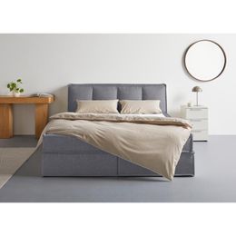 LeGer Home by Lena Gercke Boxspringbett &raquo;Addyson&laquo; H&auml;rtegrade H2, H3 und H4 w&auml;hlbar, Boxspringbett inkl. Topper, 2 Matratzen grau 100% Polyester 