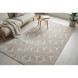 Kayoom Teppich &raquo;Calma 225&laquo; rechteckig 10 mm H&ouml;he Kurzflor, 3-D Optik, Wohnzimmer B : 120cm 1 Stk., 10mm, L: 160cm