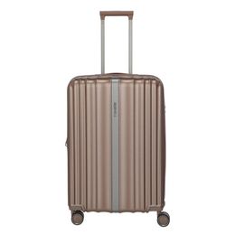 Travelite Herren Travelite Hartschalen-Trolley &raquo;PAROS Reisekoffer Hartschale&laquo; 63 l 4 Rollen Kreuzspanngurten &ndash; robustes ABS-Reisegep&auml;ck braun B/H/T: 