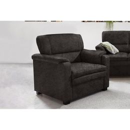 Sit & More sit&more Sessel &raquo;Pisa&laquo; mit Federkern schwarz NaturLEDER : Bitte beachten Sie, dass Lederbez&uuml;ge mehr N&auml;hte aufweisen als Stoffbez&uuml;ge.;Luxus-Microfaser 