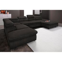 Sit & More sit&more Wohnlandschaft &raquo;Alcudia U-Form&laquo; wahlweise mit Schlaffunktion schwarz Primabelle -Microfaser;Korpus: Luxus-Kunstleder / Sitz und R&uuml;cken: 