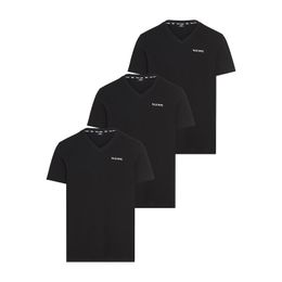 H.I.S. H.I.S Herren V-Shirt 3-er Pack, Kurzarm, Slim Fit, aus Baumwolle schwarz S (44/46)
