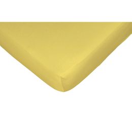 CASATEX Spannbettlaken &raquo;Jerry&laquo; komfortables &Uuml;berziehen durch hohe Elastizit&auml;t gelb Jersey, Obermaterial: 100% Baumwolle 1 Stk., Jersey, 180-200x190-