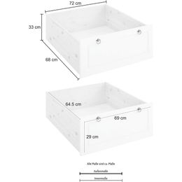 OTTO home Schubkasten &raquo;Tessin&laquo; Set, 2 Stk. tlg. Bettschubladen auf Rollen, passend f&uuml;r das OTTO HOME Bett Tessin braun Massivholz B/H/T: 69cm x 29cm x
