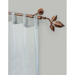 Garesa Gardinenstange &raquo;SHEET&laquo; &Oslash; 16 mm 1 l&auml;ufig-l&auml;ufig Wunschma&szlig;l&auml;nge Vorhanggarnitur, verl&auml;ngerbar, Knopf mit Bl&auml;tter, ohne Ringe braun Metall B/L: 