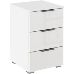 OTTO home Nachtkommode &raquo;Nachttisch Nachtschrank Nachtkonsole AGORDO mit Glasfront&laquo; in zwei Griff-Farben, Breite 40 cm, mit 3 ger&auml;umigen Schubladen f&uuml;r