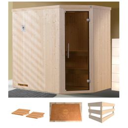 Weka Sauna &raquo;Varberg 1&laquo; ohne Ofen beige ohne Ofen, (ohne Ofen)