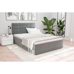 Westfalia Schlafkomfort Polsterbett &raquo;Prag&laquo; 3 Matraztenarten w&auml;hlbar, mit und ohne Bettkasten grau Bezug 100% Polyester, Polsterung: Polsterwatte, Material Gestell: 