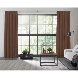 WIRTH Vorhang &raquo;Dim out&laquo; Kr&auml;uselband 1 Stk. tlg. nach Ma&szlig; braun Polyester 405cm, Kr&auml;uselband, 142cm