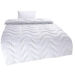 OTTO home Microfaserbettdecke + Microfaserkissen &raquo;Mailo, Bettdecke 135x200 cm, 155x220 cm&laquo; 2-tlg., Set mit Kissen 80x80 cm, Sommer, Winter wei&szlig; Bezug: