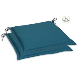 GO-DE Sitzkissen &raquo;Dora&laquo; 2er Set, 47x5x45 cm, wasserabweisend blau Polyester B/L: 47cm x 45cm, 2 Stk.