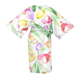 Apelt Kimono &raquo;Tulip 120x110&laquo; Kimono mit Bindeband Gr&ouml;&szlig;e120x105, Baumwoll-Satin, Digitaldruck bunt Baumwolle L: 110cm