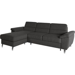 Sit & More sit&more Ecksofa &raquo;Sorano L-Form&laquo; wahlweise mit Schlaffunktion und Bettkasten grau B/H/T: 250cm x 88cm x 161cm, Struktur fein, Recamiere links,mit 