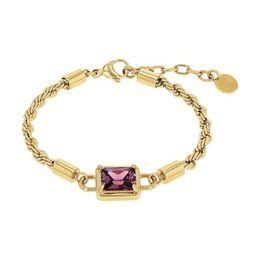 JOOP! Damen JOOP! Armband &raquo;Schmuck, Geschenk&laquo; mit Zirkonia (synth.) rosa 20cm, Edelstahl