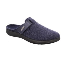 Rohde Damen Pantoffel &raquo;Bari&laquo; Hausschuh, Clog mit Klettverschluss-Riemchen blau 39