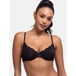 Dorina B&uuml;gel-BH &raquo;ORIGINS&laquo; nicht gepolstert, Spitze, verstellbare Tr&auml;ger, elegant schwarz 90, Cup D B&uuml;gel-BH