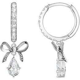 Thomas Sabo Damen Thomas Sabo Paar Creolen &raquo;mit Schleifen-Anh&auml;nger&laquo; mit Zirkonia (synth.) bunt Silber 925 (recycelt)