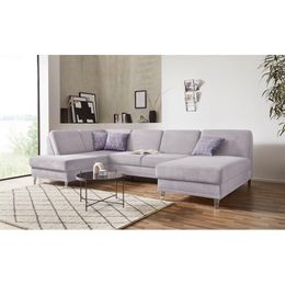 Sit & More sit&more Wohnlandschaft &raquo;Clio U-Form&laquo; wahlweise mit Schlaffunktion und Bettkasten, inklusive Federkern silber B/H/T: 319cm x 89cm x 190cm, Luxus-