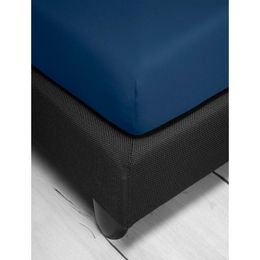 Irisette Spannbettlaken &raquo;Jupiter 8&laquo; aus Baumwolle, f&uuml;r Matratzen bis 25 cm H&ouml;he, Bettlaken, Spannbetttuch blau Mako-Jersey, Obermaterial: 100% Baumwolle B/L: 