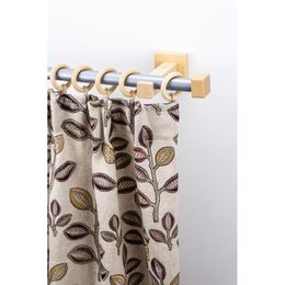 Garesa Gardinenstange &raquo;CUBUS&laquo; &Oslash; 20 mm 1 l&auml;ufig-l&auml;ufig Wunschma&szlig;l&auml;nge Vorhanggarnitur, verl&auml;ngerbar, Endkappe, mit Ringe beige Holzwerkstoff, Metall B/