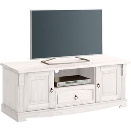 OTTO home Lowboard &raquo;Anna&laquo; Gesamtma&szlig;e (B/T/H): ca. 140/44/50 cm, TV-Board, Breite 140 cm, 2 T&uuml;ren, 1 Schublade, Massivholz, FSC wei&szlig; B/H/T: 140cm x 