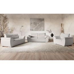 COTTA Polstergarnitur &raquo;Leandra&laquo; Set bestehend aus: 2-Sitzer & 2,5-Sitzer wei&szlig; Leder PAMPAS