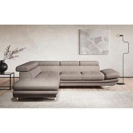 COTTA Ecksofa &raquo;Enterprise L-Form, B: 277 cm&laquo; Arm- & Kopfteilverstellung, optional Schlaffunktion grau Softlux -Kunstleder;Luxus-Kunstleder B/H/T: 