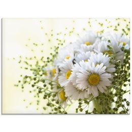 Artland Glasbild &raquo;G&auml;nsebl&uuml;mchen und Hofstaat&laquo; Blumen 1 Stk. tlg. in verschiedenen Gr&ouml;&szlig;en wei&szlig; B/H/T: 80cm x 60cm, Glasbild Blumen Querformat, 1 Stk.