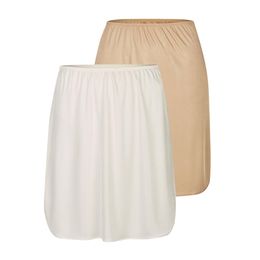 Nina von C. Damen Unterrock "2er Pack Halbrock L&auml;nge 50 cm Elegance", Gr. 48, bunt, Obermaterial: 81% Viskose CV. 19% Polyester PES., R&ouml;cke