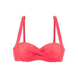 Lascana Damen Lascana Bandeau-Bikini-Top &raquo;Ronda&laquo; in Wickeloptik, bis G-Cup blau 40, Cup F