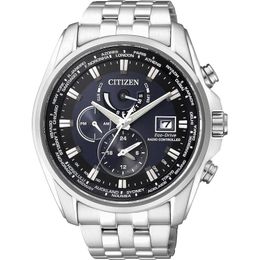 Citizen Herren Funk-Multifunktionsuhr Armbanduhr, Herrenuhr, Solar, bis 20 bar wasserdicht, Edelstahlarmband schwarz Einheitsgr&ouml;&szlig;e