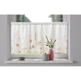 OTTO home Scheibengardine &raquo;Rikkert&laquo; Stangendurchzug 1 Stk. tlg. Lichtschutz, Leinen-Optik mit Naturmotiv, verschiedene Gr&ouml;&szlig;en Polyester 45cm, 