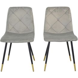 HOFMANN LIVING AND MORE Polsterstuhl (Set) 2 Stk. grau Polyester B/H/T: 45cm x 85cm x 54cm, 2 Stk., Polyester Samtoptik Samtoptik