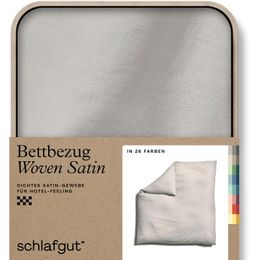 Schlafgut Bettbezug &raquo;Woven Satin&laquo; besonders dicht gewebt, Mix & Match: passender Kissenbezug erh&auml;ltlich beige Mako-Satin, Obermaterial: 100% Baumwolle B/L: 