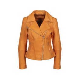 Freaky Nation Damen Lederjacke "Biker Princess SR-FN", orange, Gr. M, Obermaterial: 100% Schafsleder. Futter: 100% Baumwolle, Jacken