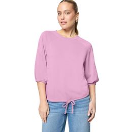Zero Damen Kurzarmshirt "Damen unifarben", rosa, Gr. 38, unifarben, Sweatware, Obermaterial: 49% Polyester, 46% Viskose, 5% Elasthan, Shirts, Falten