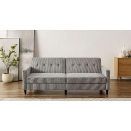 3-Sitzer &raquo;Hartford II&laquo; Bettfunktion, R&uuml;ckenlehne 2-teilig, 3-fach verstellbar, Sitzh&ouml;he 43 cm grau B/H/T: 203cm x 83cm x 83cm, Cord