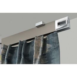Garesa Gardinenstange &raquo;FLAT&laquo; 1 l&auml;ufig-l&auml;ufig Wunschma&szlig;l&auml;nge Rechteckprofil, Deckenmontage, perfekter Lauf, modern, verl&auml;ngerbar silber Aluminium B/L: 