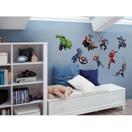 Komar Wandtattoo &raquo;Avengers Crew - Gr&ouml;&szlig;e 50 x 70 cm&laquo; selbstklebend, Wandsticker, Kinderzimmer bunt Folie Blumen Disney Wald